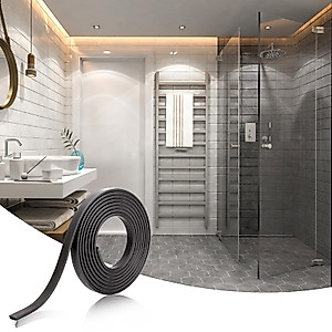 75" Flexible Magnetic Strip, Flex Magnetic Strip Refill, Shower Door Replacement Magnetic Strip, 3/8" Wide, 1/8" Thick, for Shower Doors, Swing Glass Doors (Black)