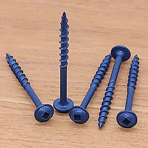 #8 x 2 Pocket Screws Square Drive Washer Head Self Tapping Screws Wood Screws, Blue-Kote Finish, Coarse Thread, Pack of 100