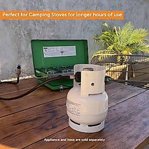 Flame King YSN03 3lb Steel Propane Tank Cylinder with Gauge and OPD Valves for Grills and BBQs, Camping, Fishing, & Outdoor Activities, White