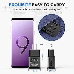 Type C Charger, Adaptive Fast Charging Wall Charger Kit Set with USB-C Cable, Compatible with Samsung Galaxy S22/S22+/S22, S21 /S21, Ultra 5G /S20 / S10 / S10+ / S10e / S8 / S9 / Plus/Edge/Active