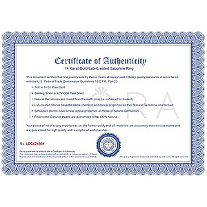 PEORA Created Blue Sapphire Solitaire Ring for Women 14K White Gold, 3.25 Carats Princess Cut 8mm, Size 7