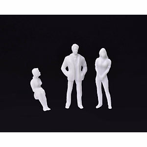DS. DISTINCTIVE STYLE Unpainted Figures 1:50 Scale 100 Pieces Assorted Poses Miniature People for Architectural Layout Project O Scale Model Trains Railroads Home Bonsai Decor