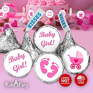 324 Pink Its a Girl Baby Shower Favors Stickers for Baby Shower Or Baby Sprinkle Party Decorations, Baby Shower Kisses Stickers, Baby Shower Pink Favors Labels, Its a Girl Kisses. Made in USA