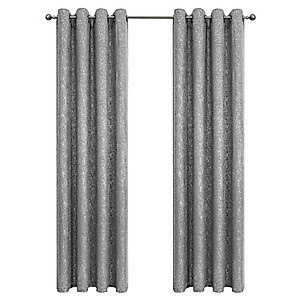 GoodGram 2 Pack Sparkle Chic Thermal Blackout Curtain Panels - Assorted Colors (Grey)