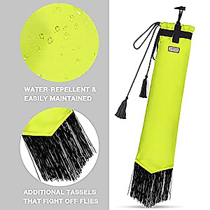 Harrison Howard Shinewell Horse Tail Bag with Toggle and Tassels-Fluorescent Green