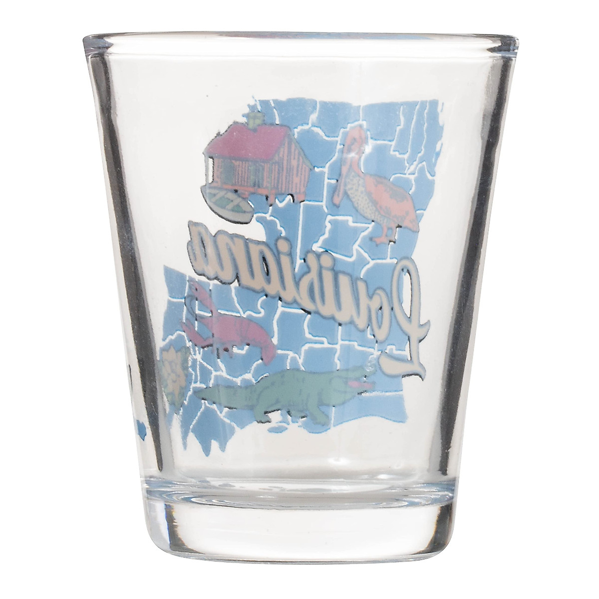 Artisan Owl Louisiana State Map Iconic Images Standard Size Souvenir Shot Glass