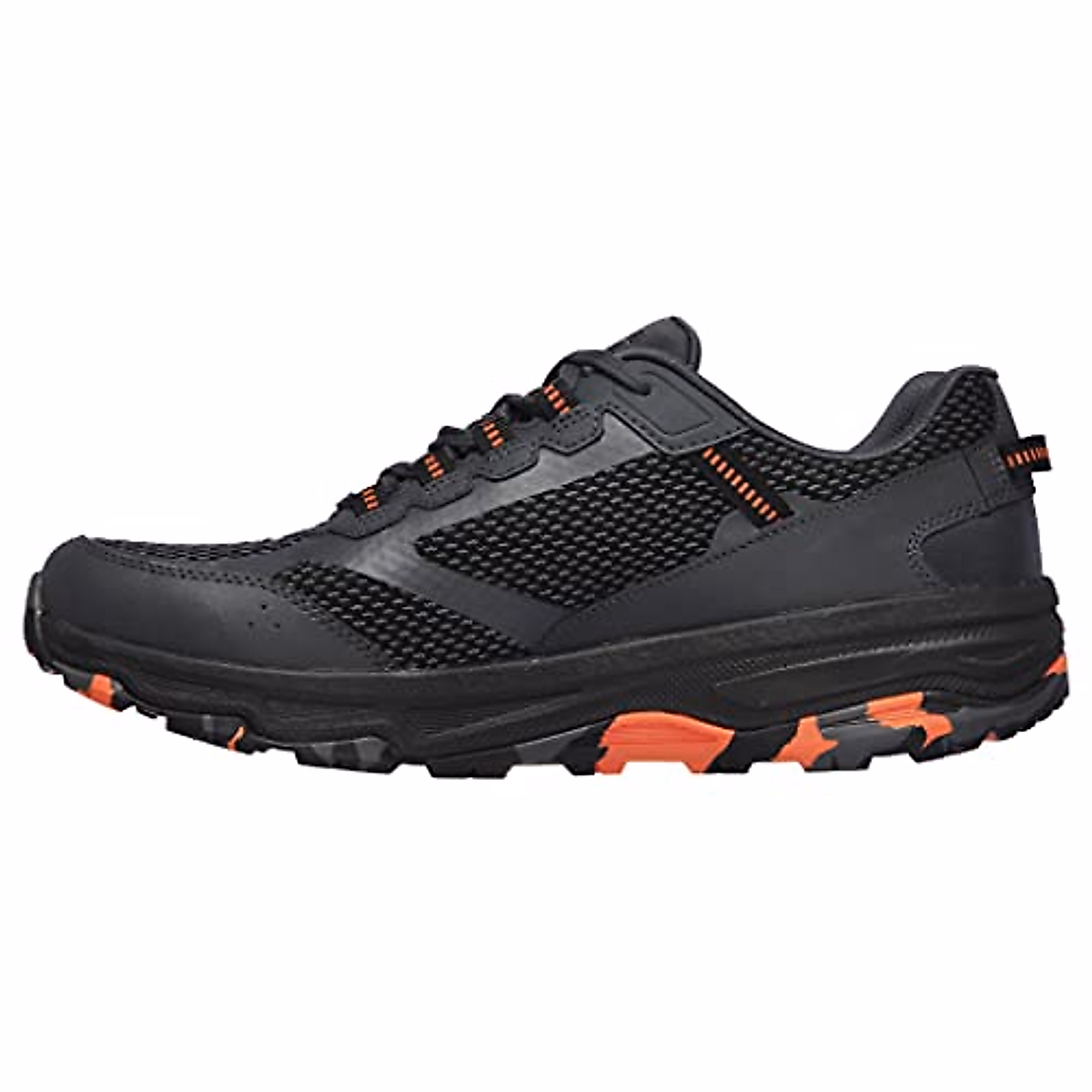 Skechers Men's GOrun Altitude-Trail Running Walking Hiking Shoe with Air Cooled Foam Sneaker, Charcoal/Orange/Black, 10.5