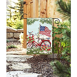 BreezeArt - Patriotic Bike Decorative Garden Flag 12x18 inch - Premium Quality SolarSilk - Made in the USA by Studio-M
