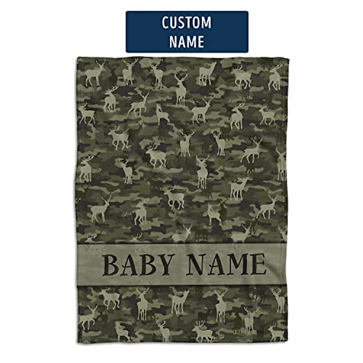 Hunting Baby Blankets, Baby Deer Blanket, Camo Baby Blanket, Personalized Baby Blankets for Boys, Camouflage Baby Blanket, Hunting Deer Baby Blanket Name, Custom Baby Blankets Name, Plush Blankets