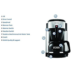 BUNN BT BT Speed Brew 10-Cup Thermal Carafe Home Coffee Brewer, Black