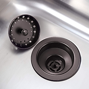 Decor Star KD-001-O 3 1/2" Drop-In Kitchen/Bar Sink Basket Strainer, Stainless Steel Oil Rubbed Bronze