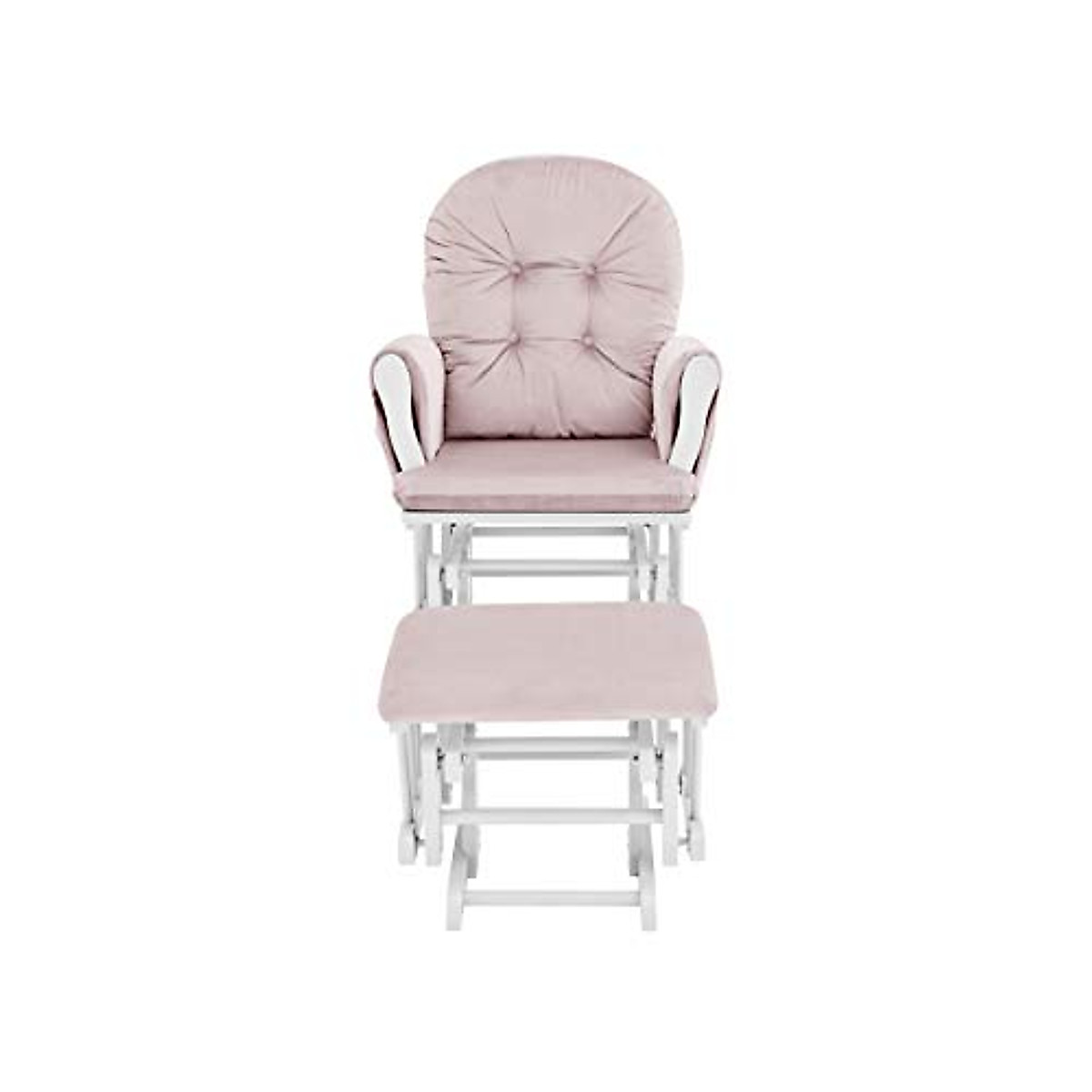 Suite Bebe Glider with Ottoman, Mason, Pink and White - Quick Ship