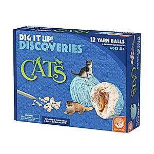 MindWare Dig It Up Discoveries: Cats – Party-Sized 12-Pack of Educational Discovery Digs for Kids with Tools & Fun Facts – Learn All About Cats!