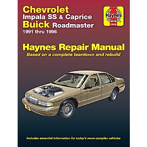 Chevrolet V8, Impala SS, Caprice & Buick Roadmaster (91-96) Haynes Repair Manual (Does not include information specific to V6 models. Includes vehicle ... exclusion noted) (Haynes Repair Manuals)