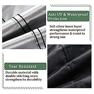 AKEfit Snow Blower Cover, 420D Waterproof UV Protection Heavy Duty Snow Blower Cover, Durable Patio Cover for Electric Snowblowers, Design with Double Seam and Drawstring - 50x35x43In Black