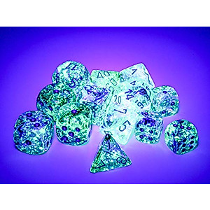 Chessex Nebula Polyhedral Dice Set Oceanic with Gold Luminary (7 dice)
