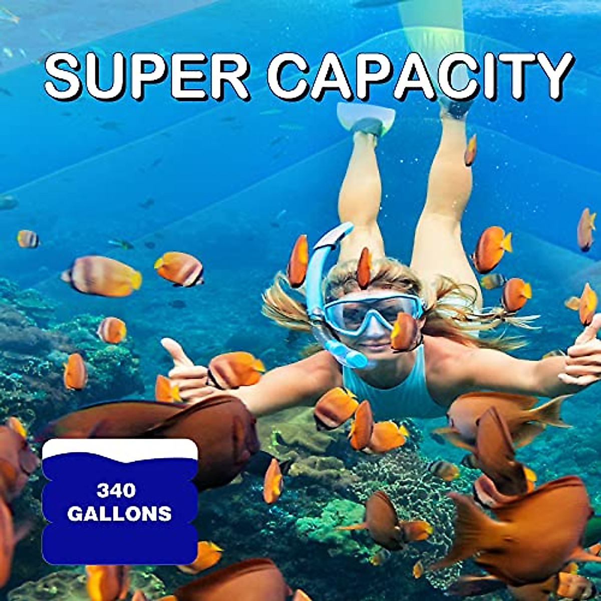 Blow Up Inflatable Kiddie Pool, 118" X 72" X 22" Family Full-Size Rectangular Swimming Big Pools for Adults Kids Outdoor, Backyard, Garden, Water Party Above Ground