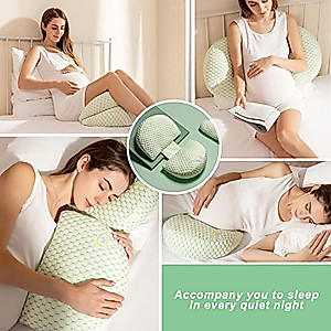 Pregnancy Pillows for Sleeping, Maternity Pillow, Supports The Belly, Back, Hips and Legs of Pregnant Women, Pregnancy Must Haves Body Pillow, Adjustable and Removable Pillowcase,Golden.
