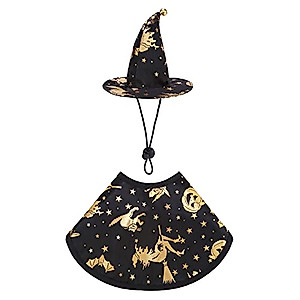 Mogoko Halloween Witch Dog Costumes, Pet Halloween Cosplay Hoodies, Adorable Cat Costume,Animal Fleece Cloak Warm Outfits Clothes for Puppy Small Dogs Cats