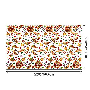 littkeef cliaet 3 Pack Pizza Party Tablecloth Pizza Theme Plastic Table Cover Pizza Party Decorations Disposable Pizza Birthday Party Table Covers for Pizza Theme Party Supplies,54 x 87 in