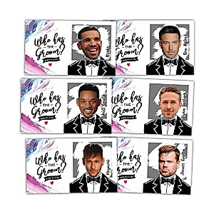 Nopoben Bridal Shower Games - Who Has The Groom Scratch Off Celebrity Cards, Bachelorette Party Games Supplies – 36 Cards(XL02-bishua) White, 16 Plus