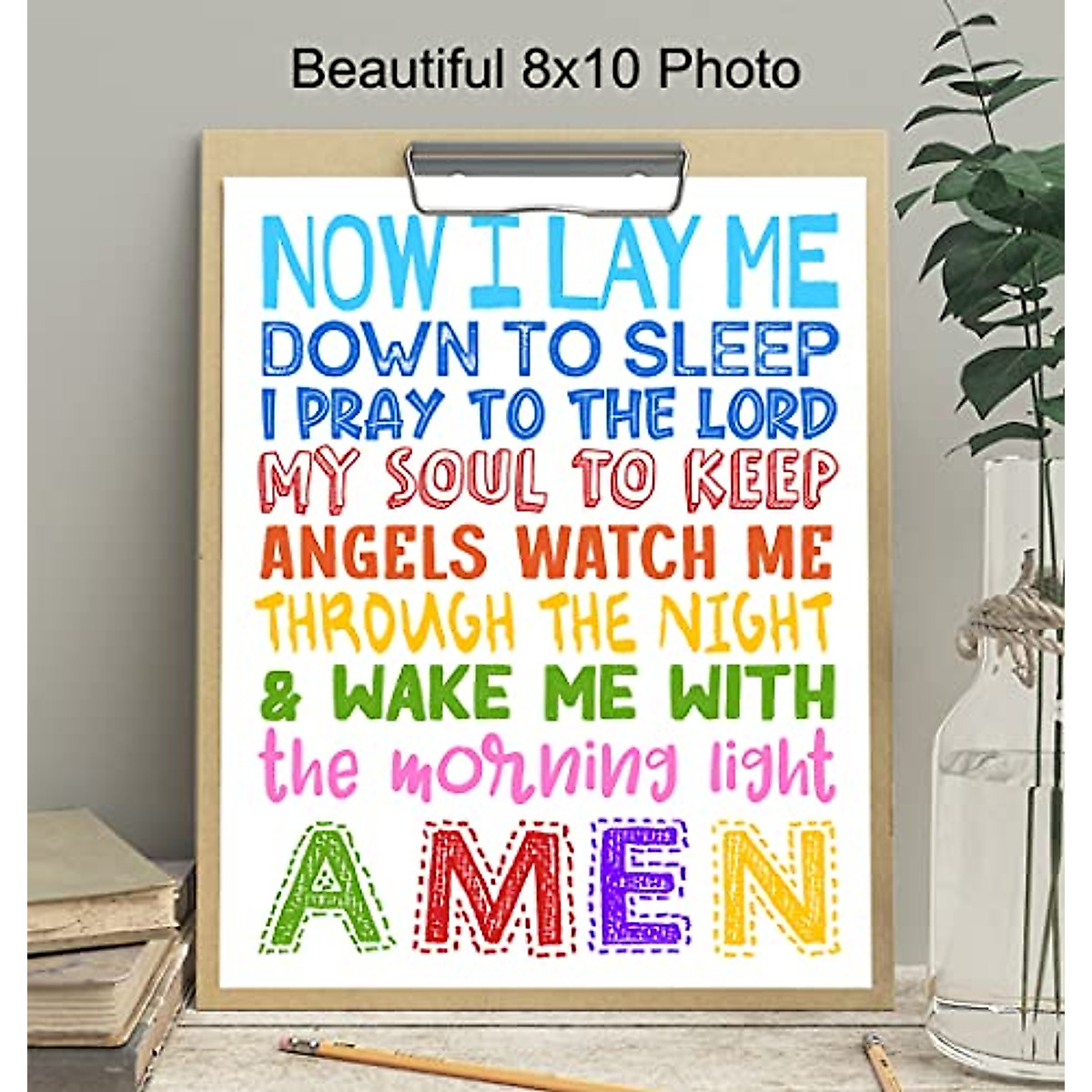Religious Wall Art & Decor - Cute Christian Gifts for Kids Bedroom, Nursery, Little Girls, Boys, Toddlers Room - Spiritual Prayer Wall Decor - Faith God Wall Decor - Bible Verses Quotes Sayings