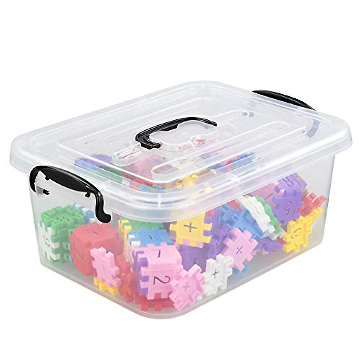 Bringer 2-Pack Plastic Storage Boxes, 8 L Clear Latch Boxes