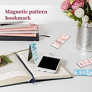 12 Pieces Inspirational Magnetic Bookmarks Encouraging Magnet Page Marker Clips Positive Book Markers for Girls, Women, Teachers, Students, Readers and Book Lovers