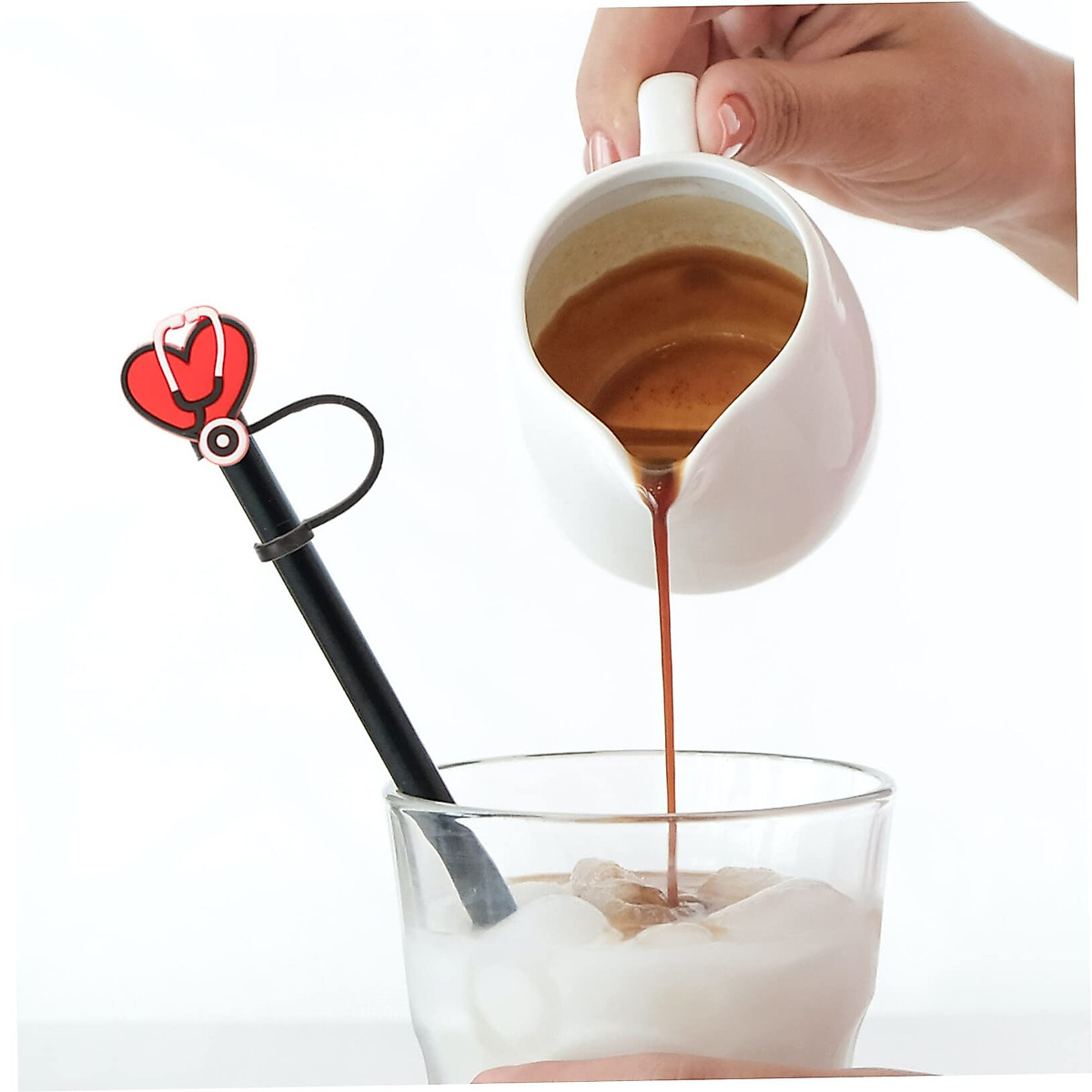 Yardwe 6Pcs medical straw cap straw protector cap silicone straw tips novelty doctor straw caps drinking straw protector Caps for straws straw protector cover cute