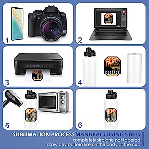 Raiten 8 Pcs 32oz Sublimation Blank Sports Water Bottle Bulk Stainless Steel Tumbler Vacuum Flask Double Layer Insulated with Wide Mouth Lid DIY Bottles for Gym, Hiking, Camping, Hot or Cold Drinks