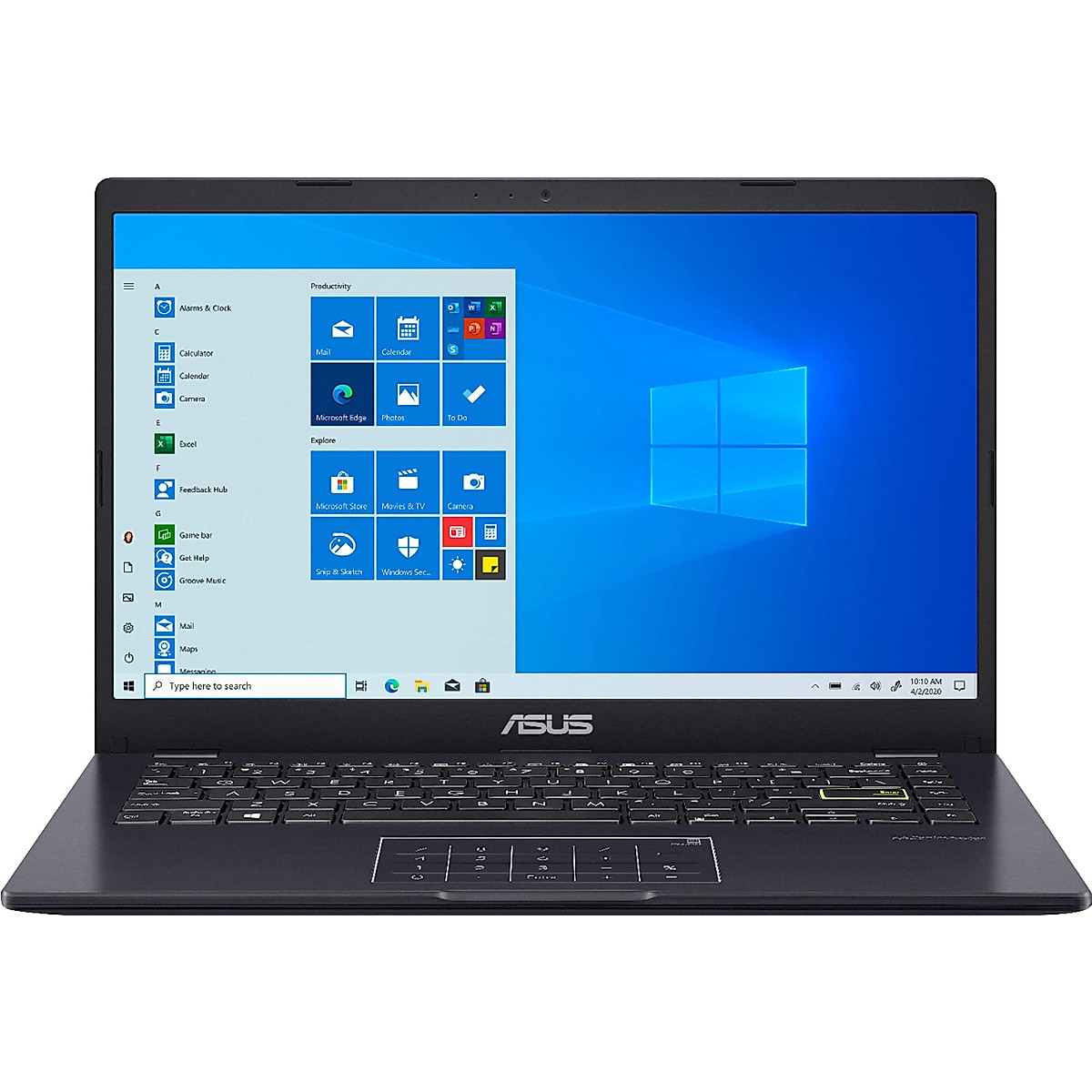 ASUS E410M 14-inch HD 128GB SSD Intel Celeron N4020 (4GB RAM, Windows 10 Home S, HDMI, SD Card Reader) Blue, E410MA-202.Blue (Renewed)