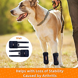 MUKVIK Dog Front Leg Brace, 1 Pair Dog Canine Front Leg Compression Brace Wrap with Metal Strips, Protects Wounds, Brace Heals, Prevents Injuries and Sprains, Helps Arthritis (S/M)