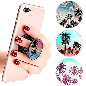 4 Pack Foldable Expanding Cell Phone Finger Stand Holder Compatible with All Smartphones and Tablets Palm Tree