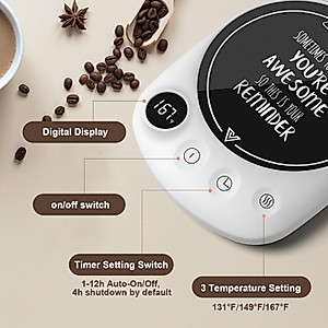 Bsigo Coffee Warmer Plate Candle Mug Warmer for Home & Office, Electric Smart Coffee Mug Warmer for Desk, Portable Warmer Beverage Tea Coffee Cup Warmer with 3-Temp Settings, 1-12h Timer Auto Shut Off