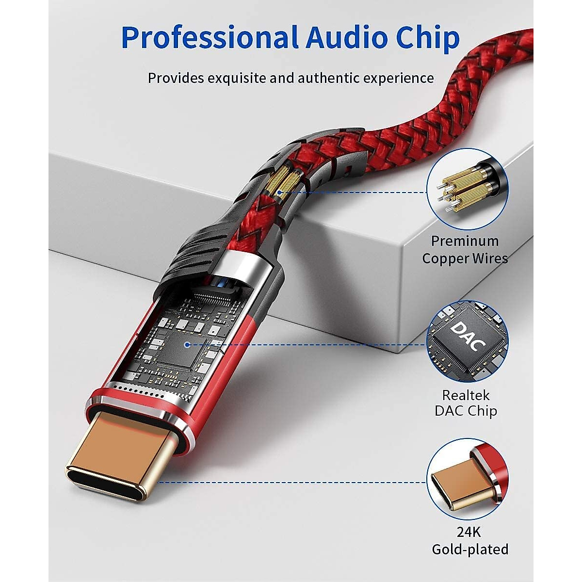 Grehge (2 Pack), USB C to 3.5mm Aux Cable Compatible with iPhone 15/15 Pr