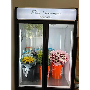 Commercial Flower Display Refrigerator Floral Fridge,Glass Door Flower Merchandiser Beverage Drink Cooler with LED Light Adjustable Shelves,ETL and NSF Approval,42.5Cu Ft,47.2" Wide,Hinge