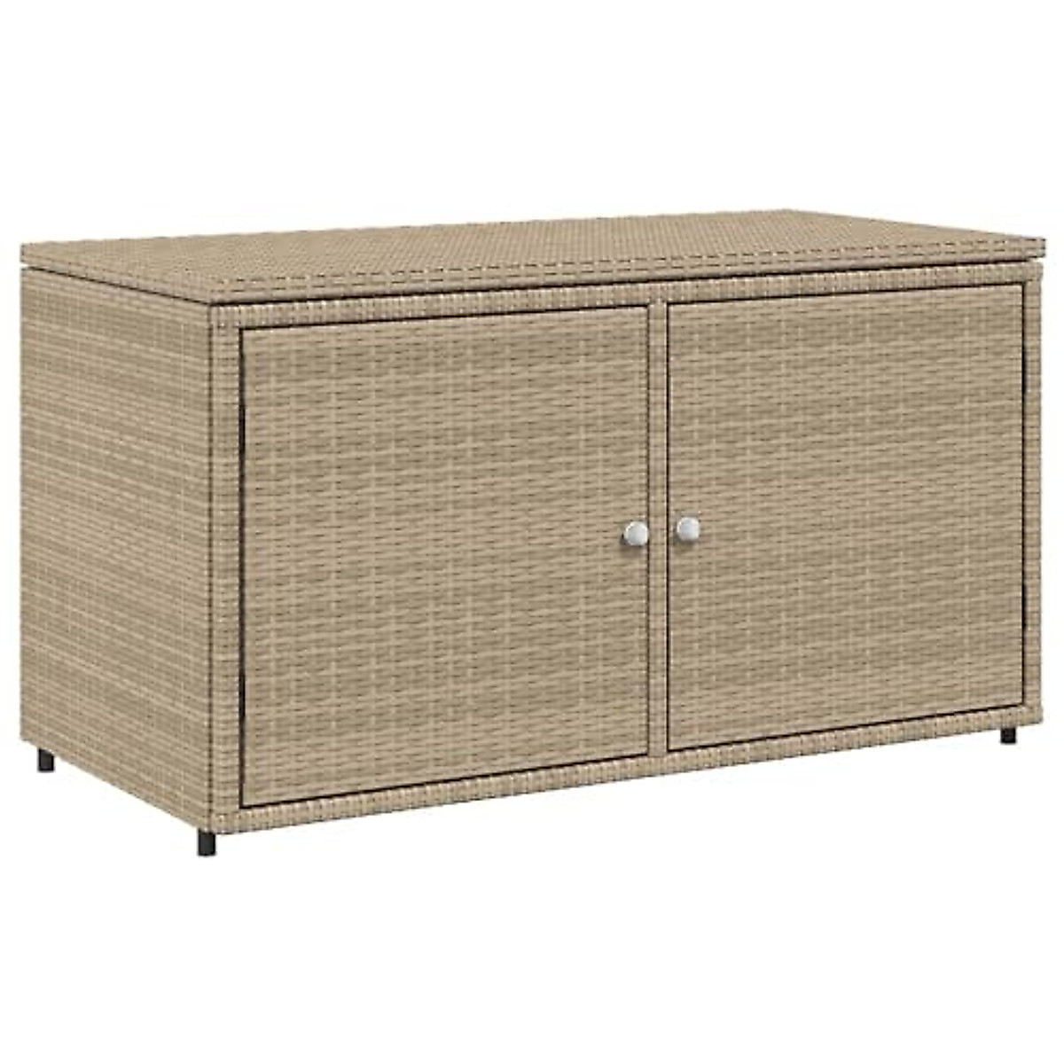 ULUYYUC Patio Storage Cabinet, Storage Box Storage Locker Outdoor Storage Box Garden Box Suitable for Kitchen Adults Outside Patio Beige 43.3"x21.7"x23.8" Poly Rattan