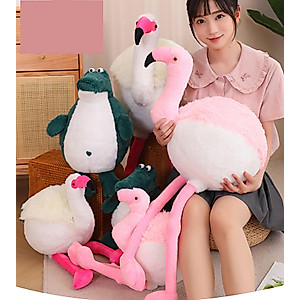 Soft Round Stuffed Flamingo Animal Plushie Fat Flamingo Plush Toys for Home Decor Cuddly Flamingo Pillow Hugging Flamingo Doll Gift for Kids or Lover (Pink, 19.7 Inch (from Head to feet))