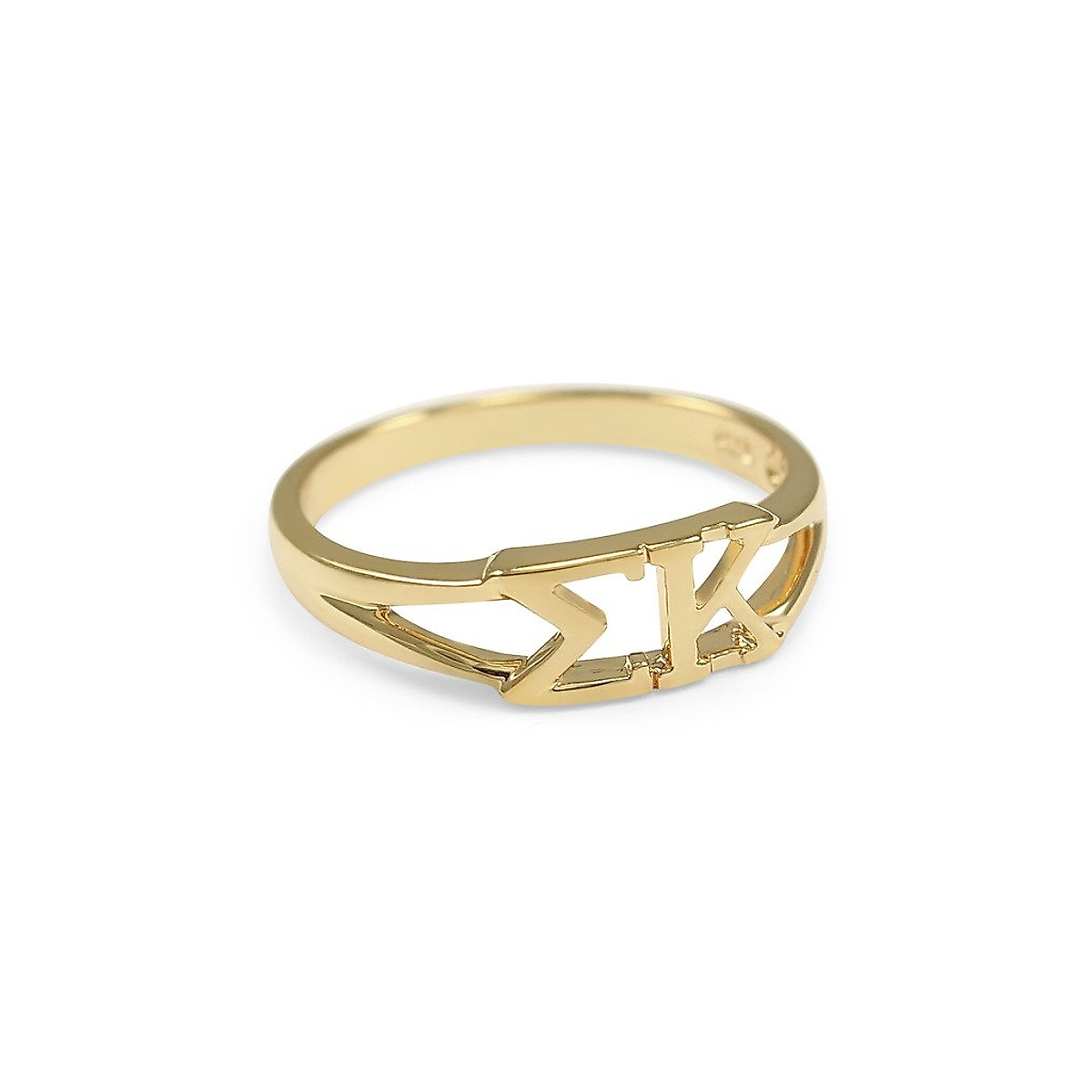 The Collegiate Standard Sigma Kappa 14k Gold Plated Sorority Ring with Greek letters (7.0)
