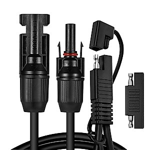 JYFT Solar Panel Connector to SAE Adapter Cable 12AWG 1FT/35CM, Solar to SAE Cable PV Extension Wire for Automobiles, Motorcycles, and Outdoor Solar Installations