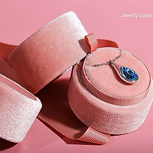 FAYADA Pendant Case Pink Necklace Box Velvet Pendant Gift Box Premium Jewelry Storage Case with Elegant Silk Bow for engagement, wedding ceremony, birthday, anniversary, proposal,alentine's Day(pink)