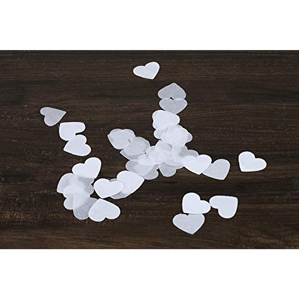 Battife 7.1 Oz White Heart Shaped Confetti, 30000PCS Tissue Paper, Table Confetti for Wedding Celebrations Party, 200 Gram