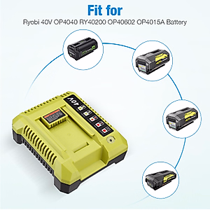 Powerextra 40V 7.0Ah Replacement Battery Compatible with Ryobi 40V Battery and Charger Kit for Ryobi OP4026 OP40601 OP4050A OP4040 OP4030 OP4050 with OP401 Ryobi 40V Charger