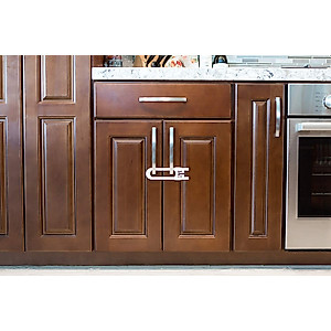 Sliding Cabinet Locks for Child Safety | Baby Proof Your Kitchen, Bathroom, and Storage Doors | Childproof Safety Locks for Knobs and Handles | Easy Install (12 Pack, White)