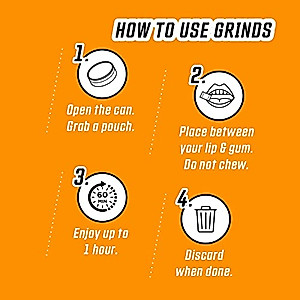 Grinds Coffee Pouches | 3 Cans of Orange Citrus | 18 Pouches Per Can | 1 Pouch eq. 1/2 Cup of Coffee (Orange Citrus)
