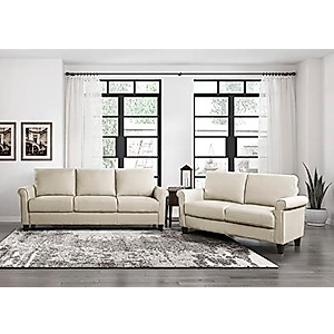 Lexicon Mendota Living Room Loveseat, Beige