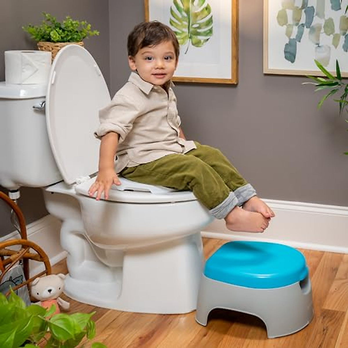 Summer Infant 3-in-1 Train with Me Potty Seat Topper and Stepstool for Toddler Training and Beyond Easy to Empty and Clean Space Saving, Multicolor, 12.7x7.7x14.8"(Pack of 1)