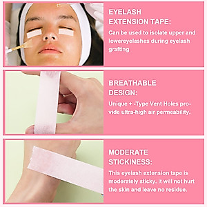 4pcs Eyelash Tapes, Reusable Silicone Non-Woven Fabric Lash Tape Eyelash Tape Breathable (Pink, 0.98 inch x 3.9 Yards)