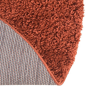 Rugs.com - Über Cozy Solid Shag Collection Rug – 4 Ft Round Terracotta Shag Rug Perfect for Kitchens, Dining Rooms