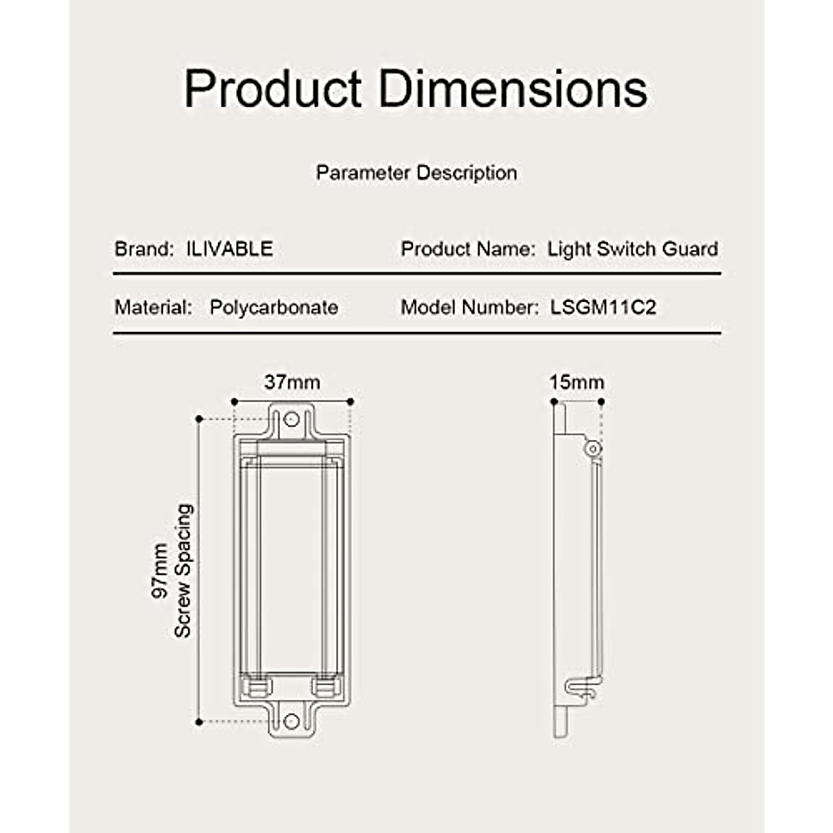Light Switch Guard, ILIVABLE Child Proof Switch Plate Cover Prevents Kids or Accidental Turned On/Off Switch While Allowing Access (White, 2 Pack)